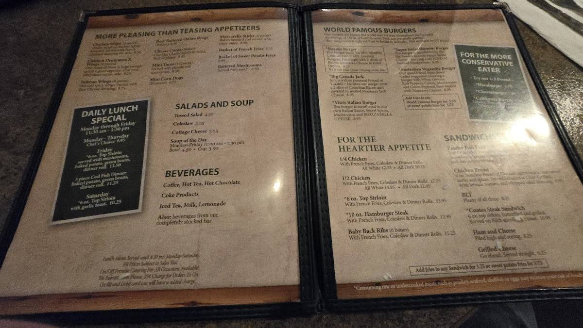 Menu at House Of Coates pub & bar, Rosemount, Clayton Ave E