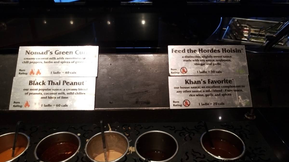 Menu at HuHot Mongolian Grill restaurant, Rapid City