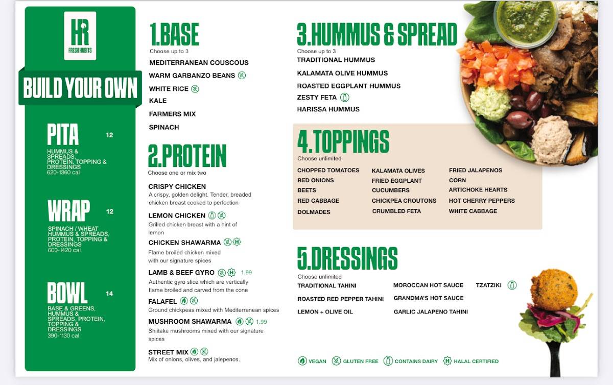 Menu at Hummus Republic, Edison
