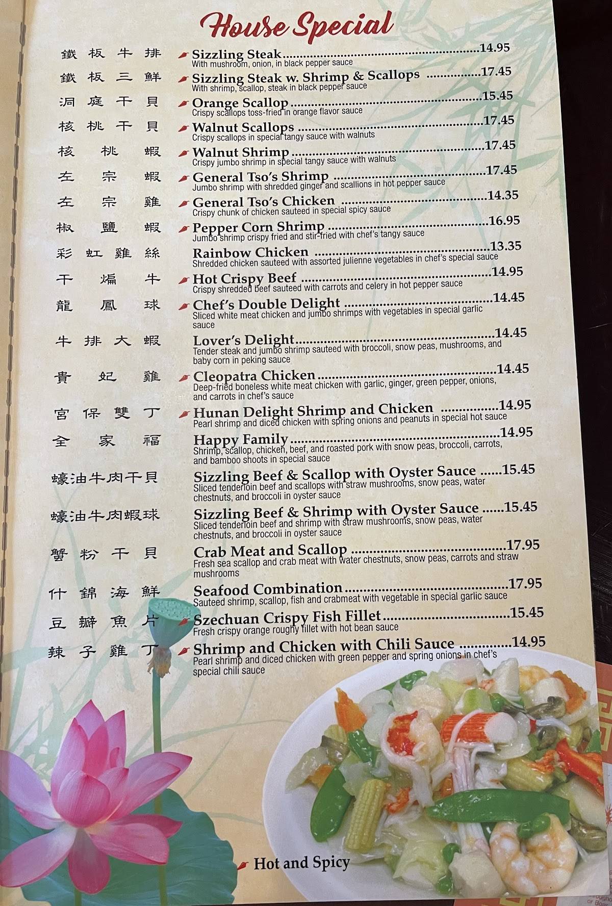 Menu at Hunan Delight restaurant, Olney