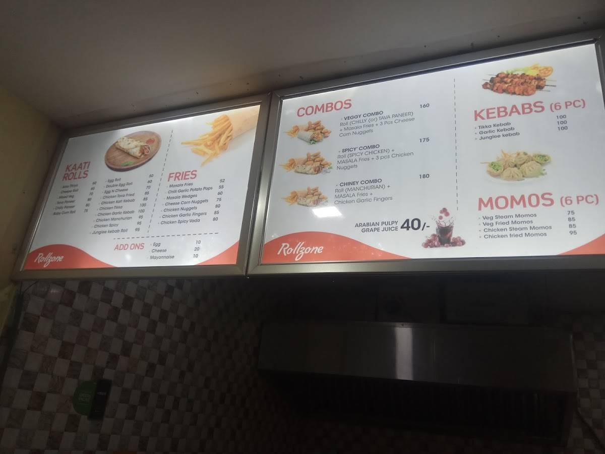 Menu at Roll Zone, Hyderabad, Yashoda Plaza
