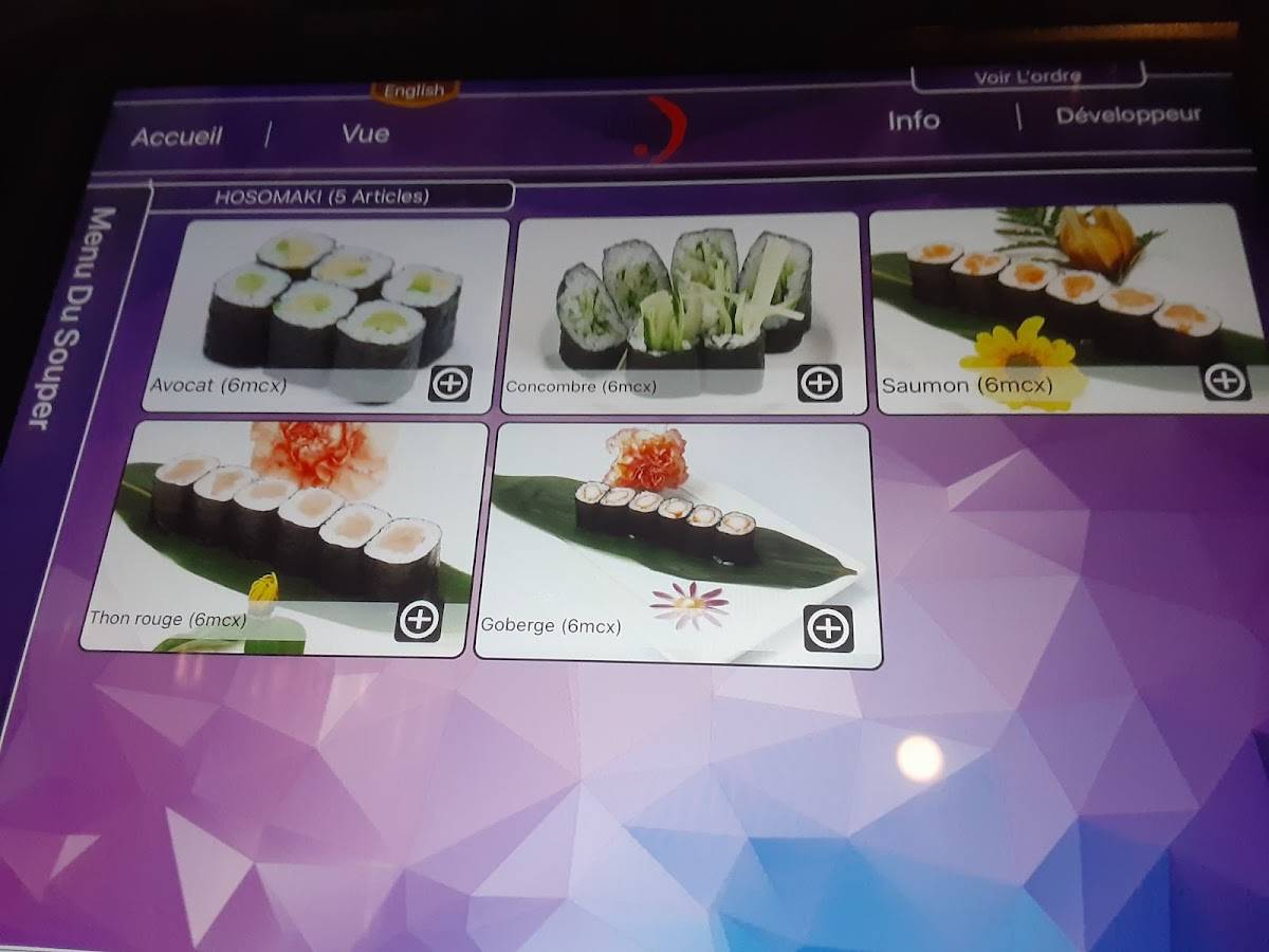 Menu au ITACHO SUSHI À VOLONTÉ restaurant, Trois-Rivières