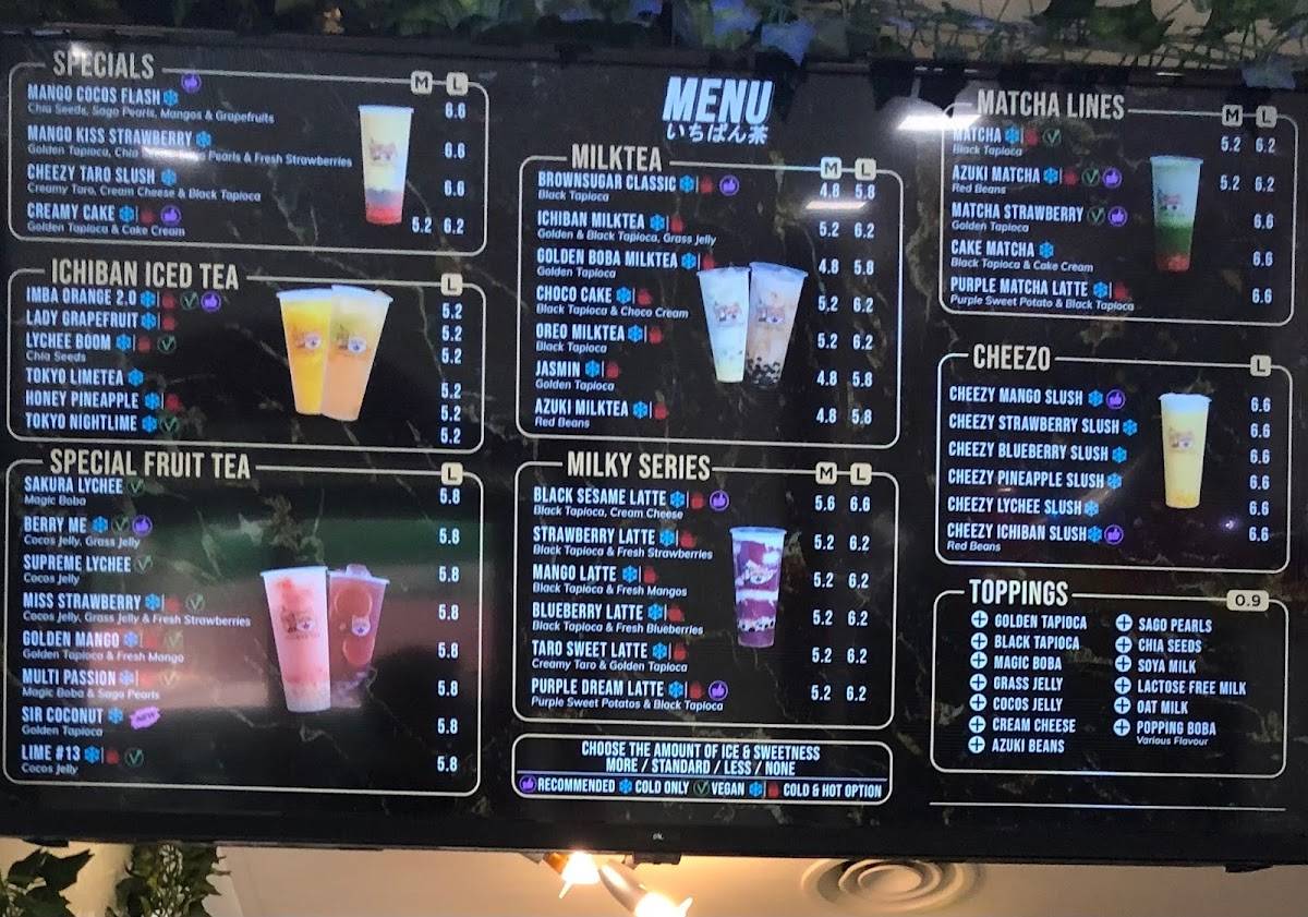 Speisekarte von Ichiban Tea Lugner City, Wien