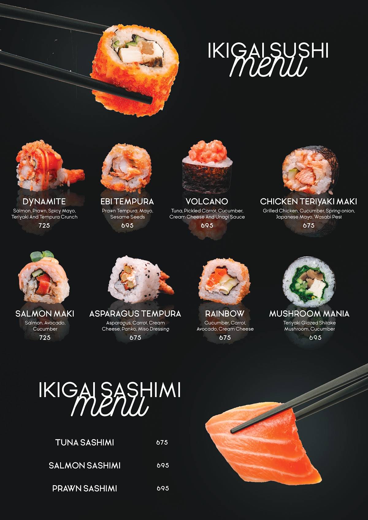 Menu at Ikigai, Guwahati