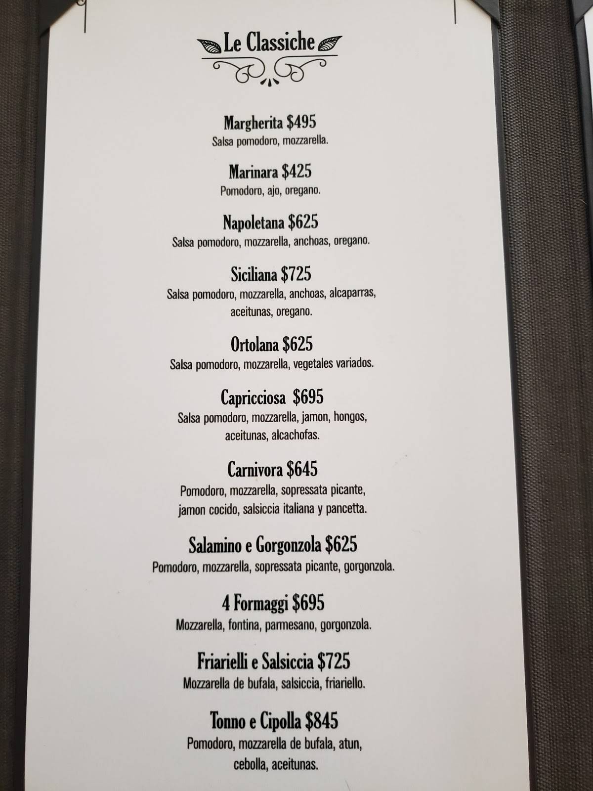 Carta del restaurante Il Caminetto, Santo Domingo, Av Ing Roberto Pastoriza