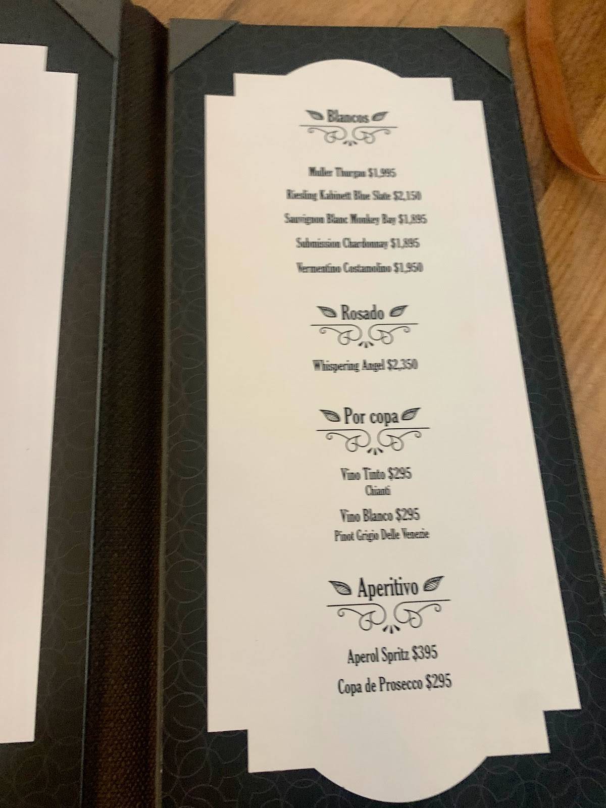 Menu at Il Caminetto restaurant, Santo Domingo, Av Ing Roberto Pastoriza