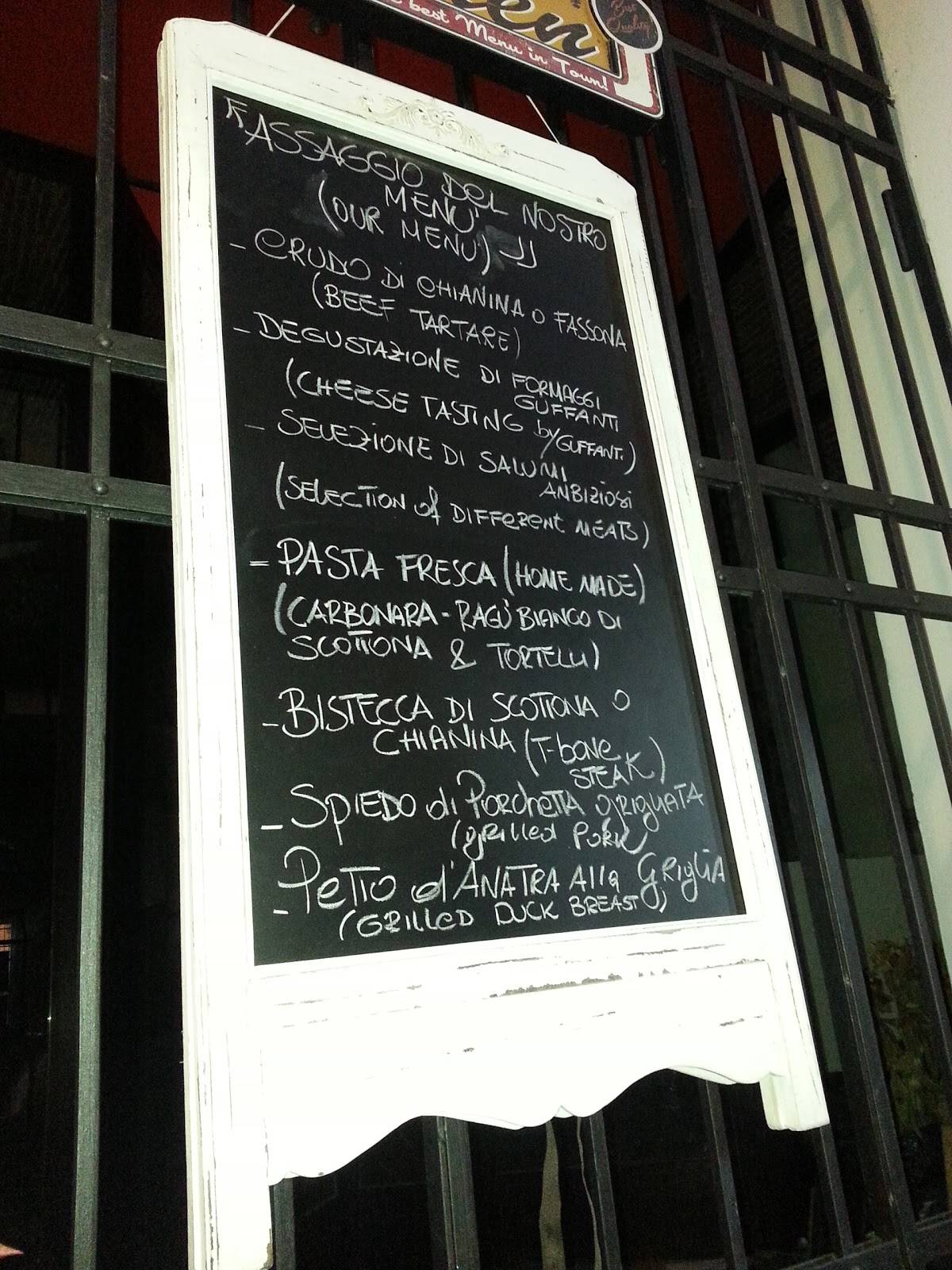 Menu da Il Cantinone ristorante, Sarzana