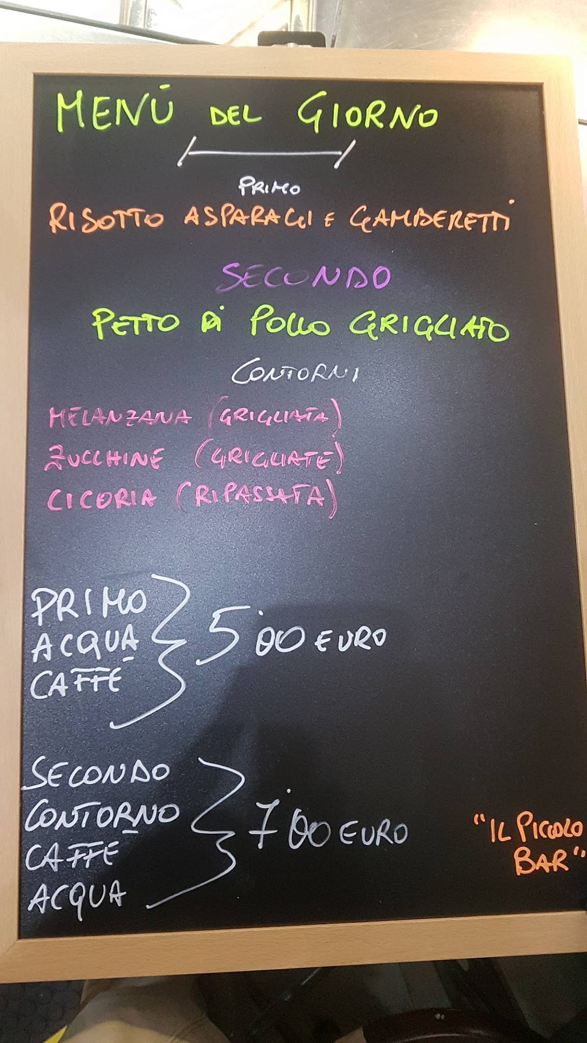 Menu da Il Piccolo Bar, Roma, Via Pietro Blaserna
