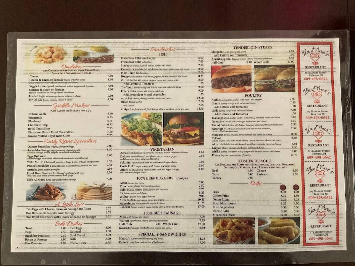 Menu at Ila Mae's Restaurant, Trenton