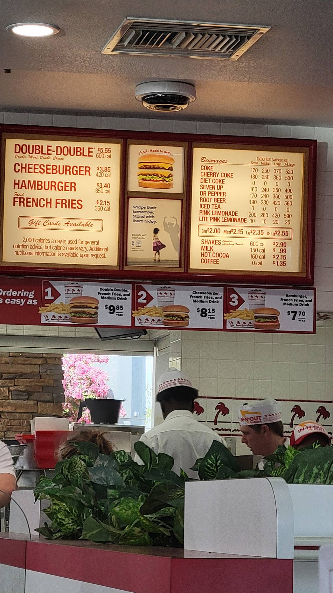 Menu at In-N-Out Burger fast food, South Salt Lake