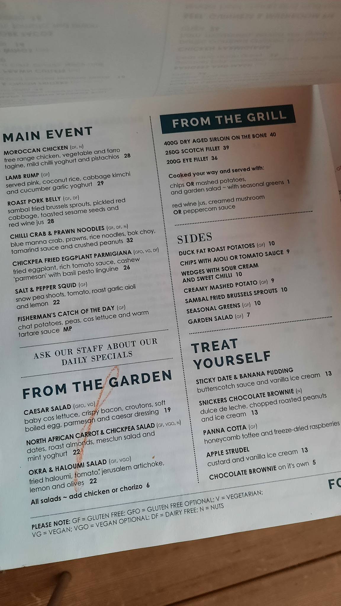 Menu at Inglewood Hotel Perth pub & bar, Mount Lawley