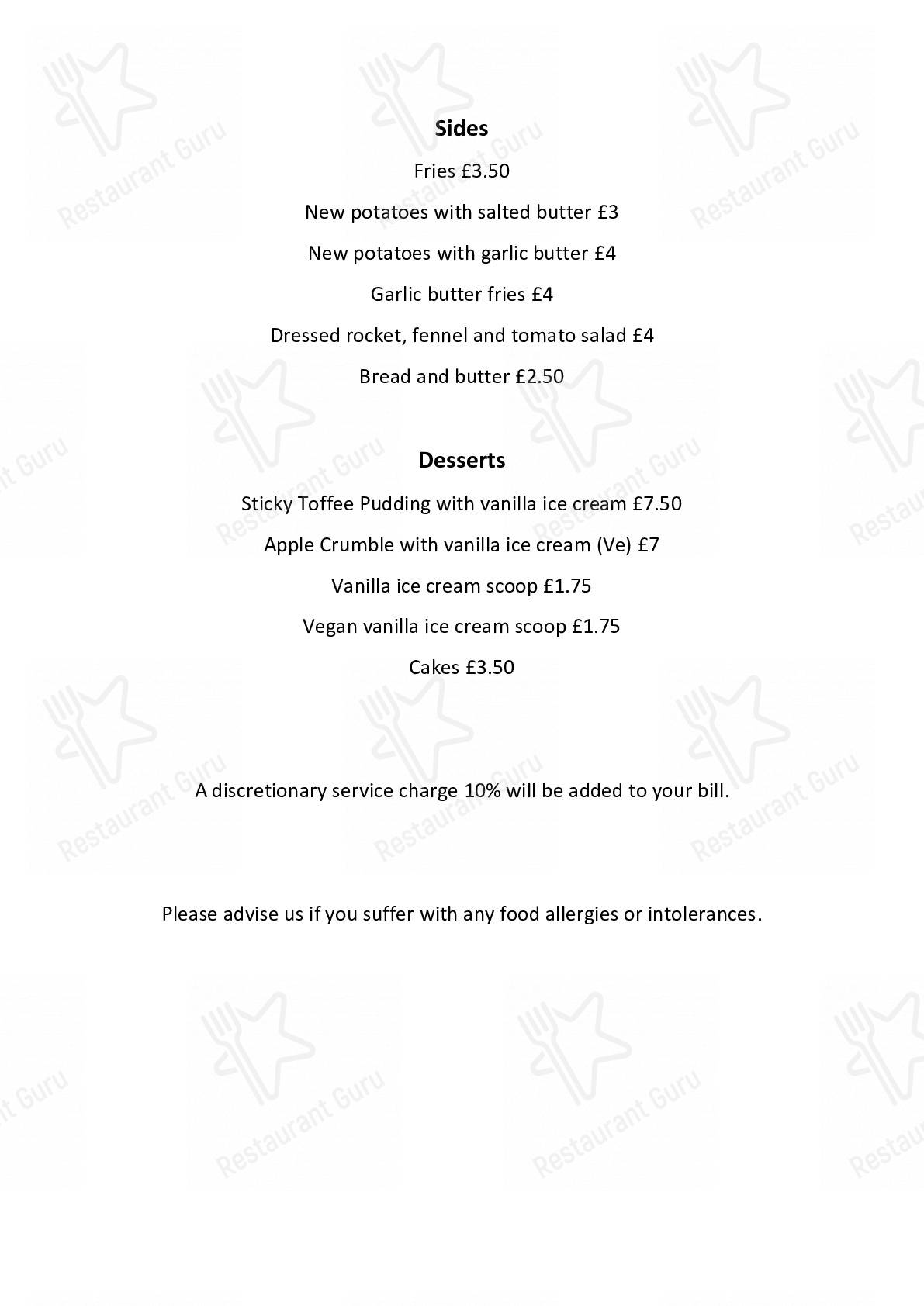 Menu at Inversnaid Hotel Restaurant, Inversnaid