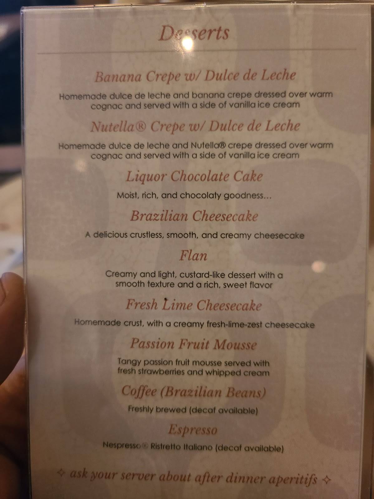 Menu at Ipanema Grille steakhouse, Scranton