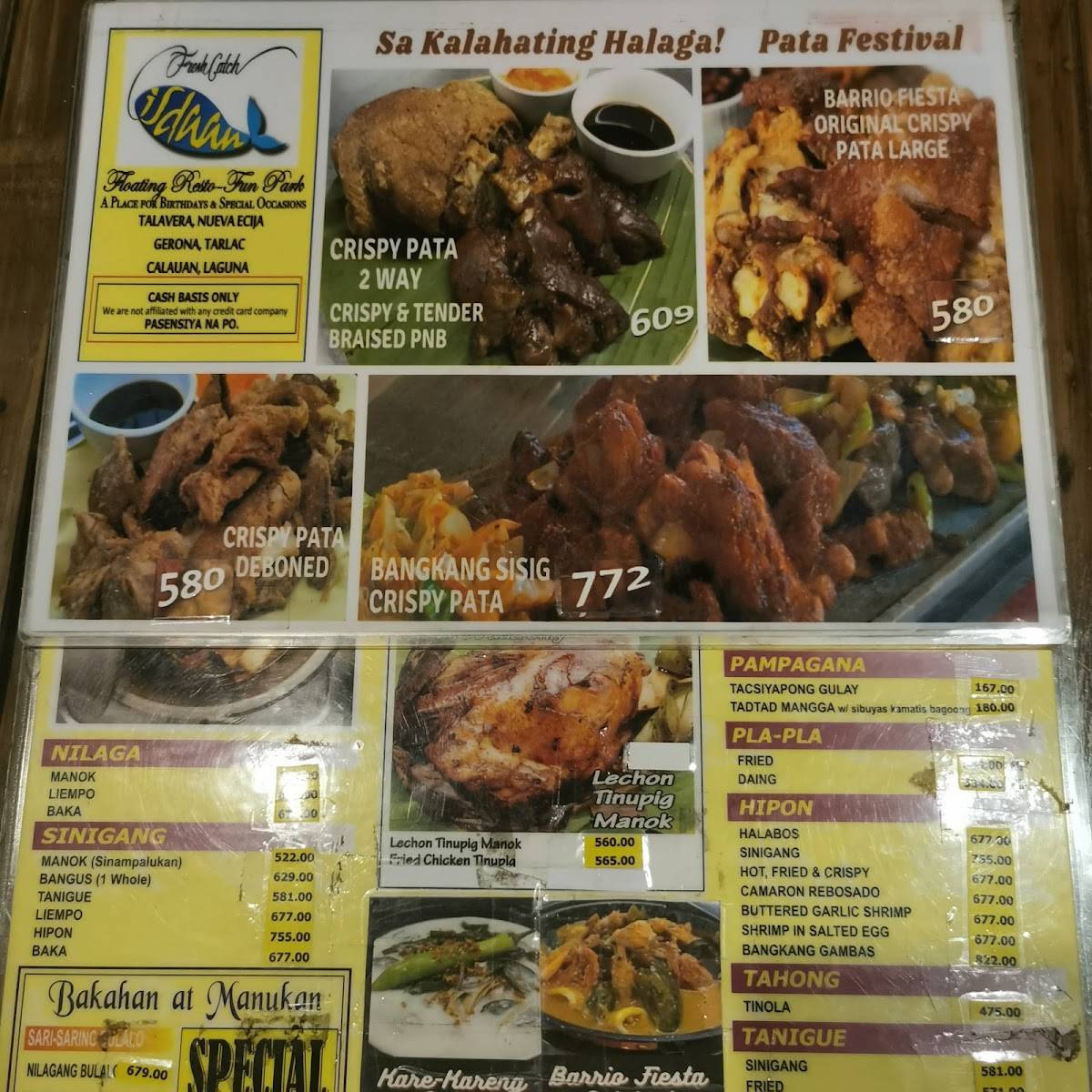 Menu at Isdaan Floating Restaurant, Bay