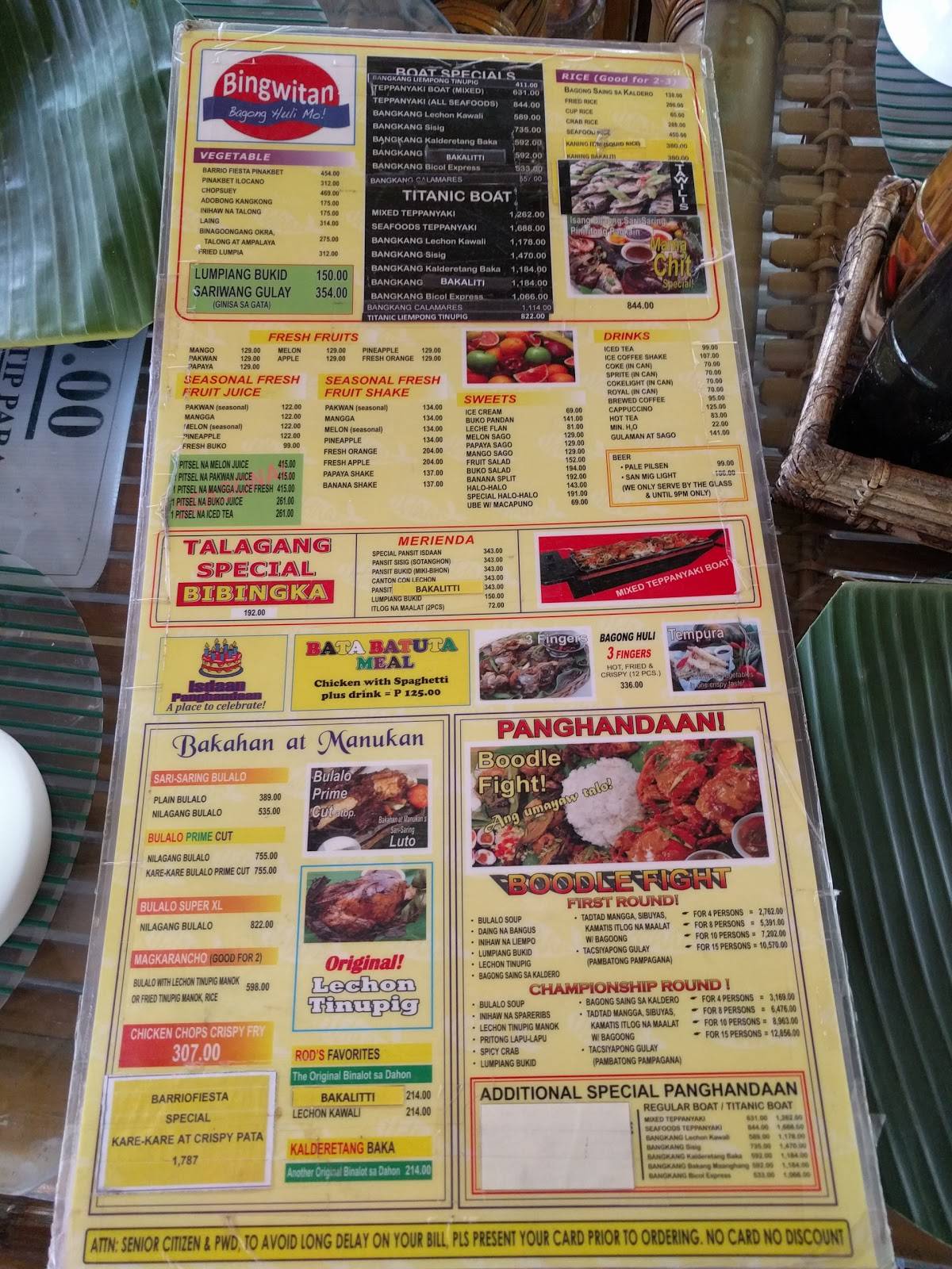 Menu at Isdaan Floating Restaurant, Bay