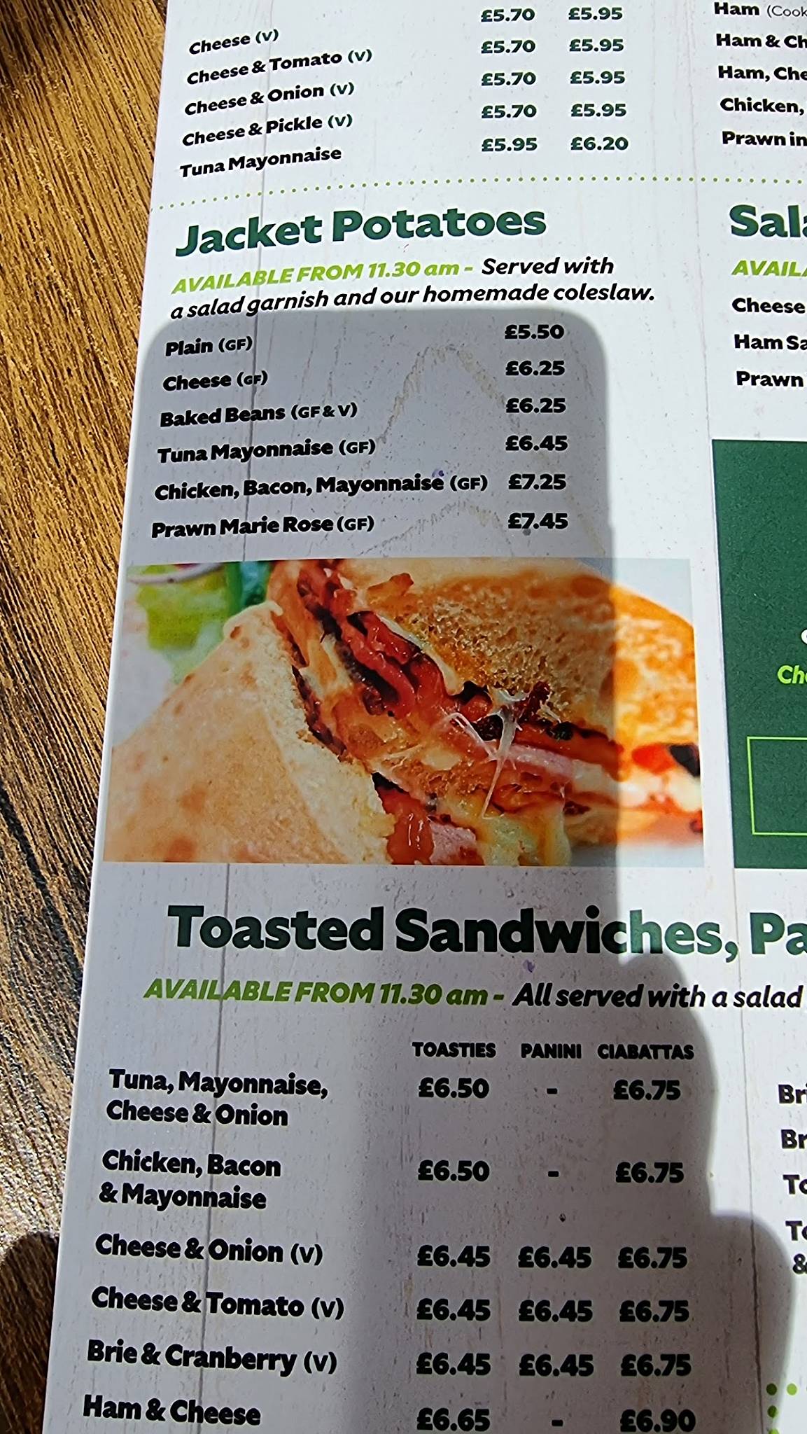 Menu at Ivy Farm restaurant, Kirton