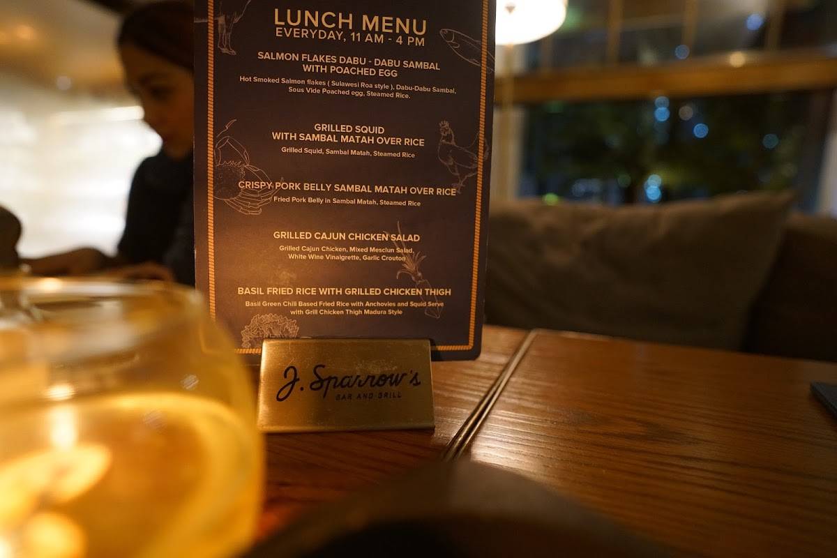 Menu at J.Sparrow Bar & Grill, South Jakarta