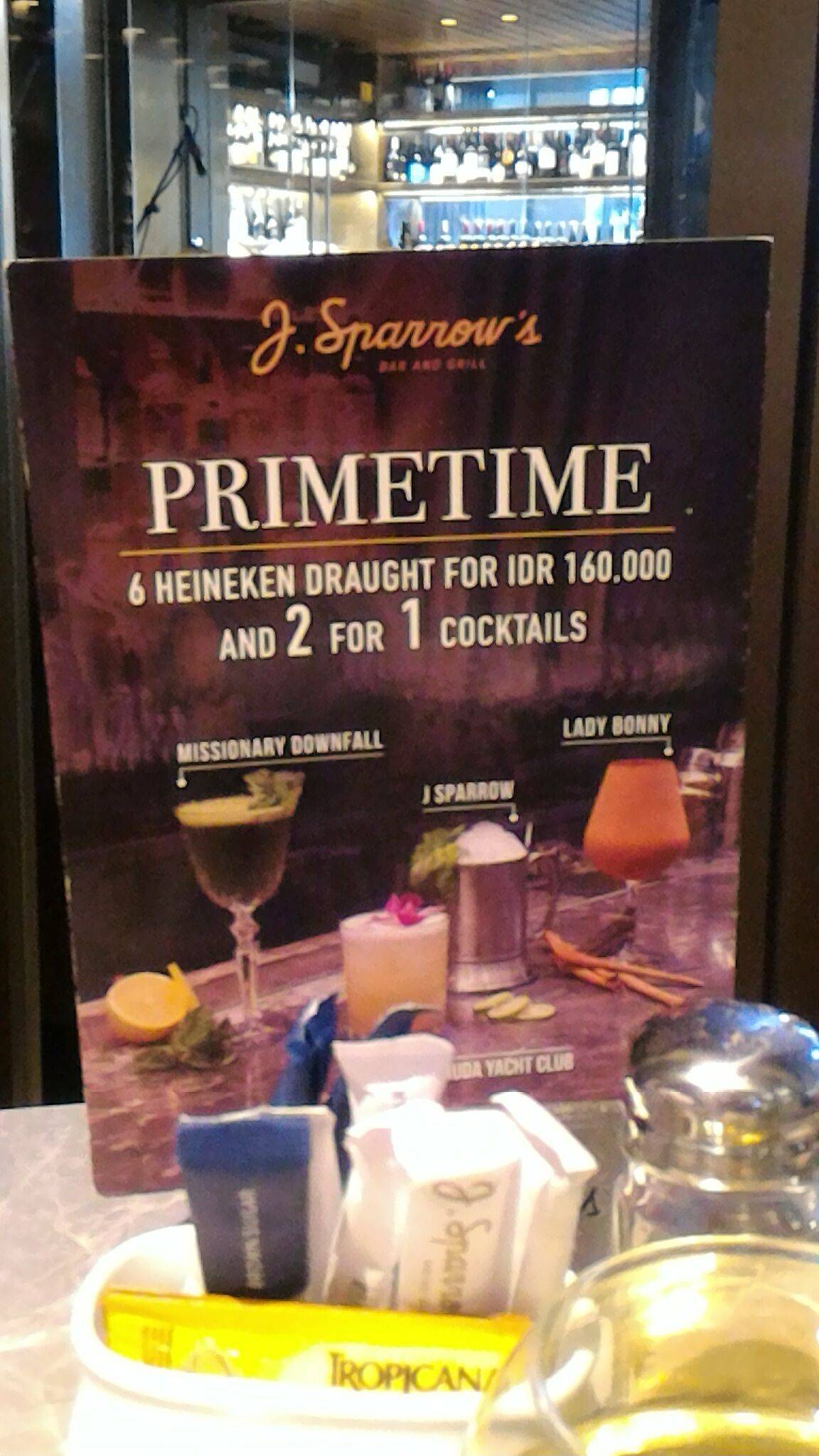 Menu at J.Sparrow Bar & Grill, South Jakarta