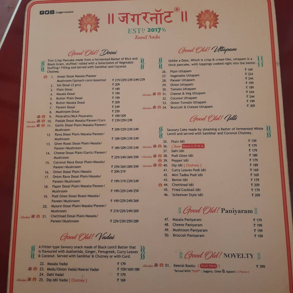 Menu at JUGGERNAUT, Barakhamba Road, New Delhi, Barakhamba Rd