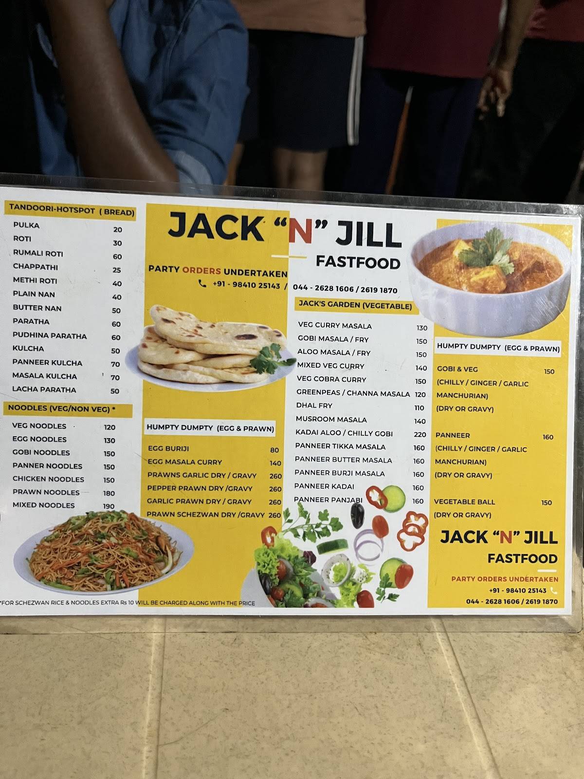 Menu at JACK N JILL FAST FOOD, Chennai, A