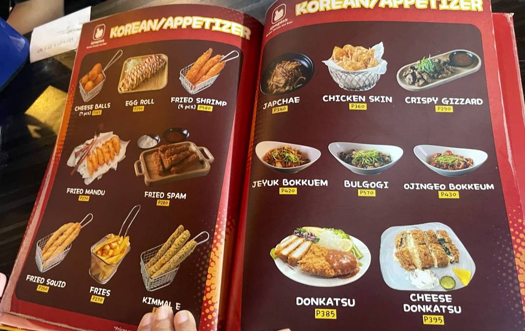 Menu at JJANGDAKbgc restaurant, Taguig