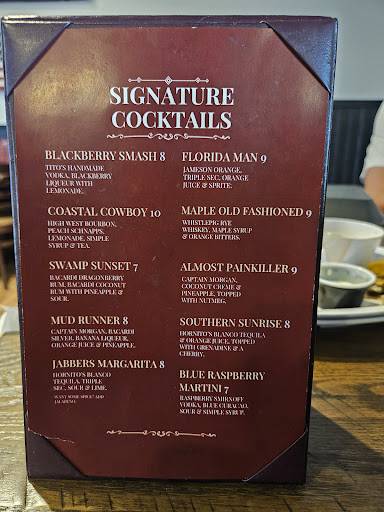 Menu at Jabbers Hometown Grill restaurant, Cocoa