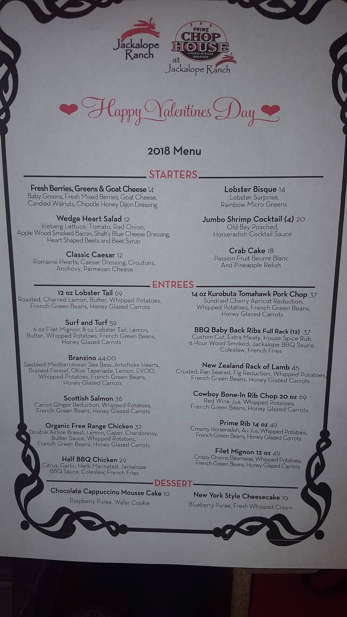Menu at Jackalope Ranch pub & bar, Indio, CA-111