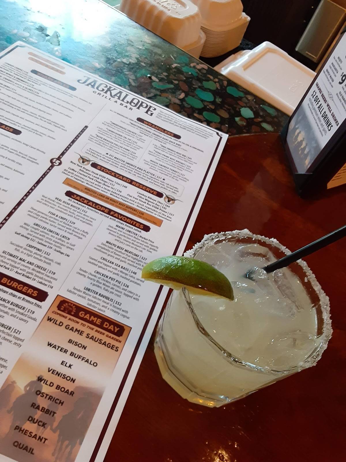 Menu at Jackalope Ranch restaurant, Indio, CA-111