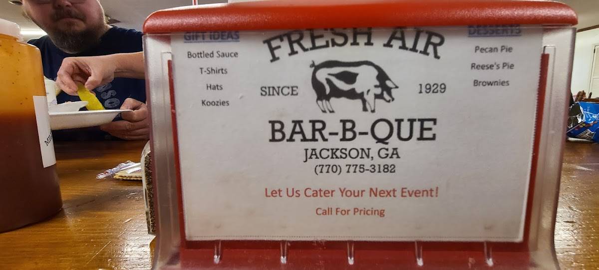 Menu at Fresh Air Barbecue, Jackson