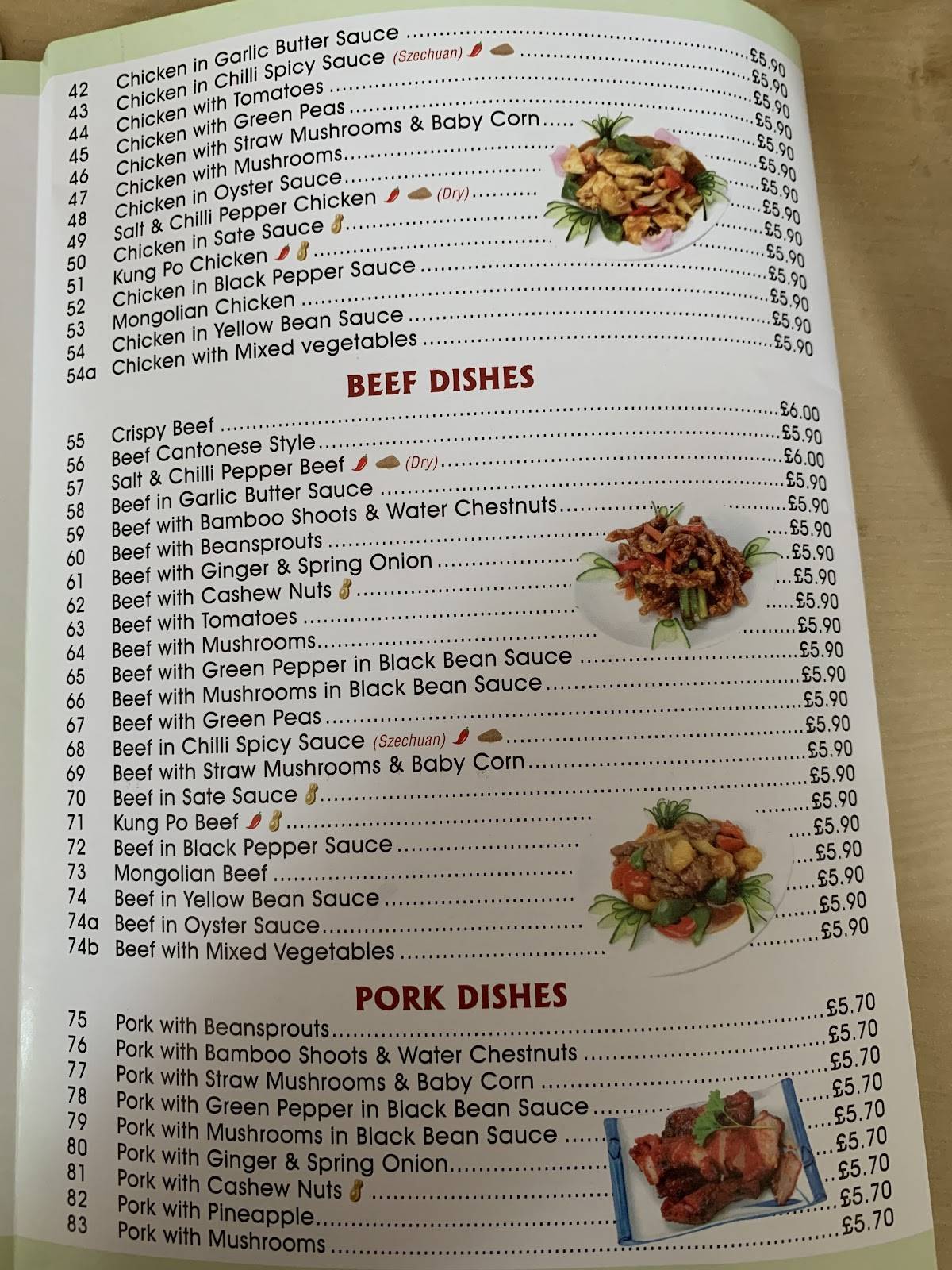 Menu at Jade Chinese fast food, Bridgend