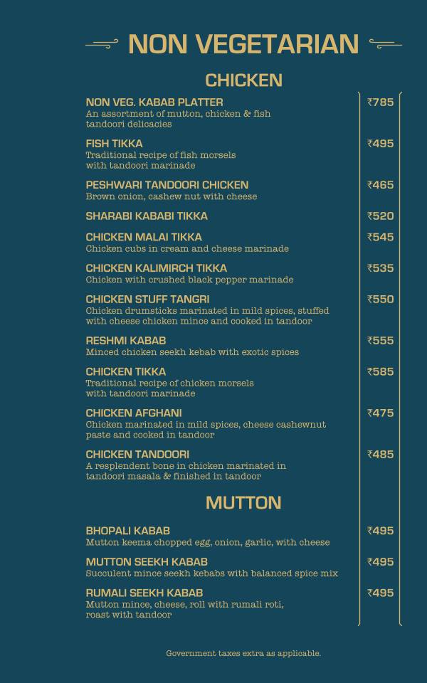 Menu at Skyfall Restaurant, Jaipur