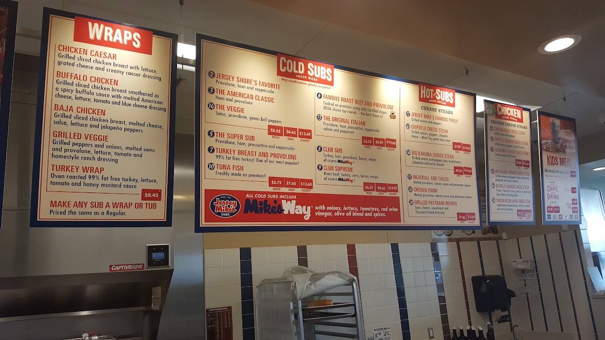 Menu at Jersey Mike's Subs fast food, Noblesville, Clover Rd