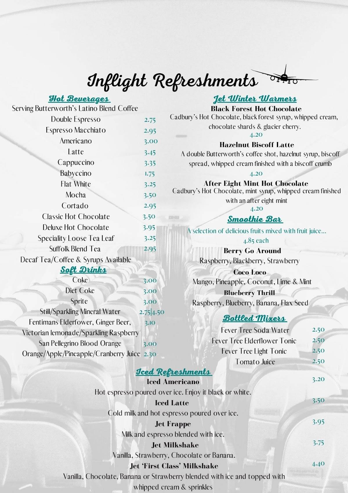 Menu at Jet Lounge @ 99 restaurant, Hadleigh