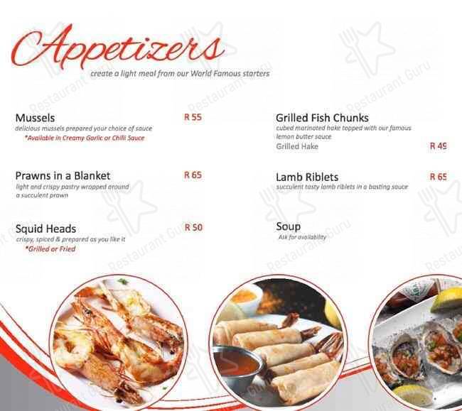 Menu at Jimmy's Killer Prawns Canal Walk restaurant, Cape Town, 71A ...