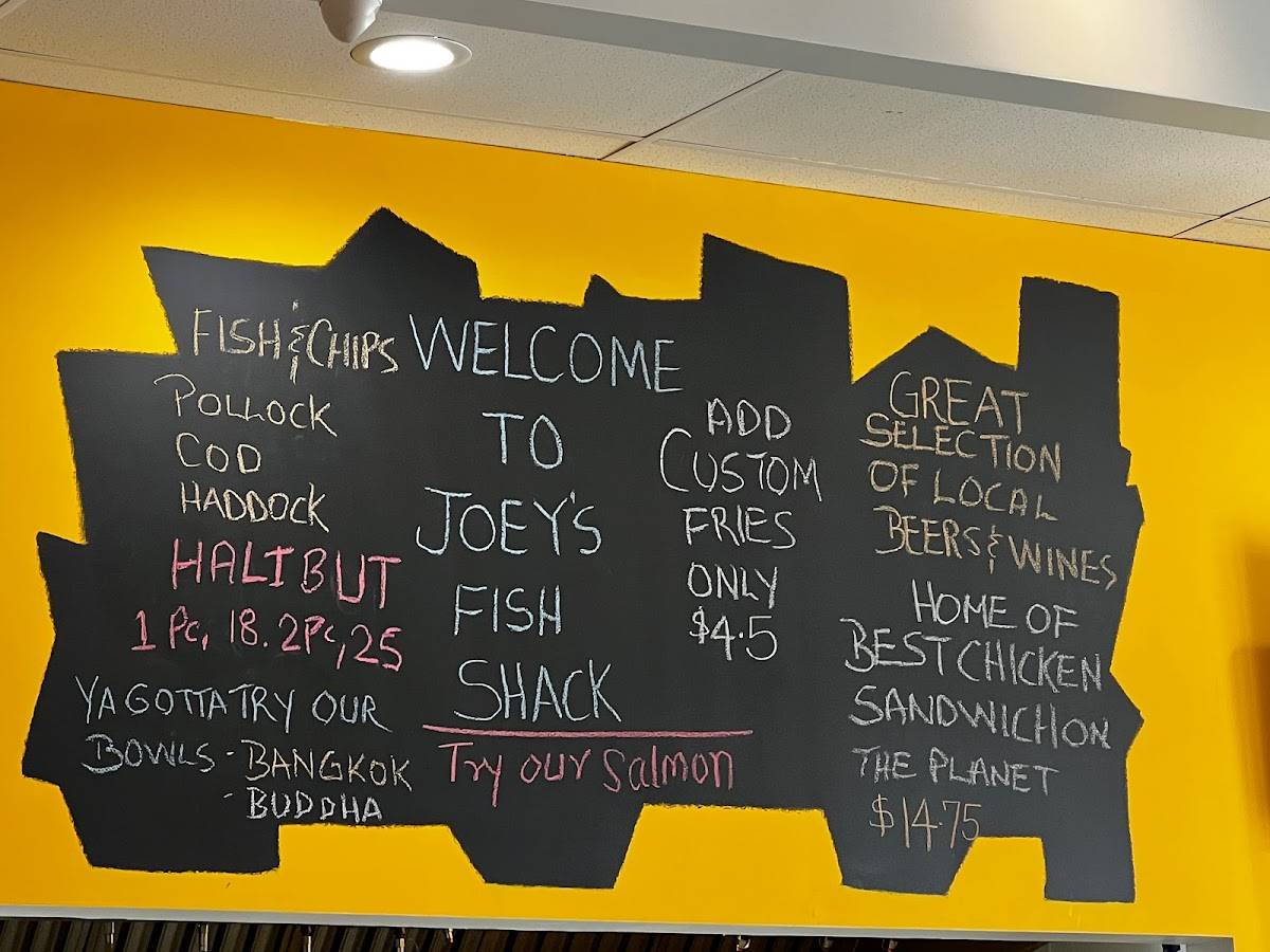 Menu at Joey's Fish Shack restaurant, Edmonton, 95 Ave NW