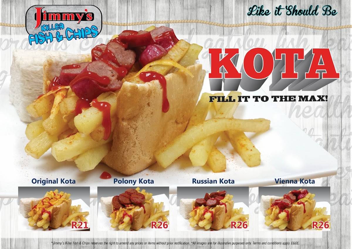 Menu at Jimmy's Killer Fish & Chips and Jimmys Killer Grills Mondeor ...