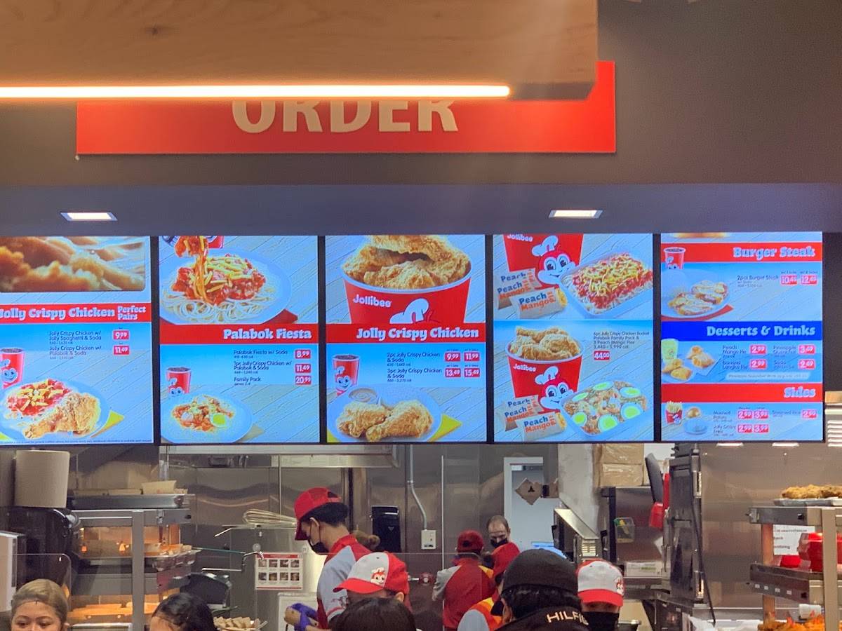 Menu at Jollibee fast food, Vancouver, 833 Granville St