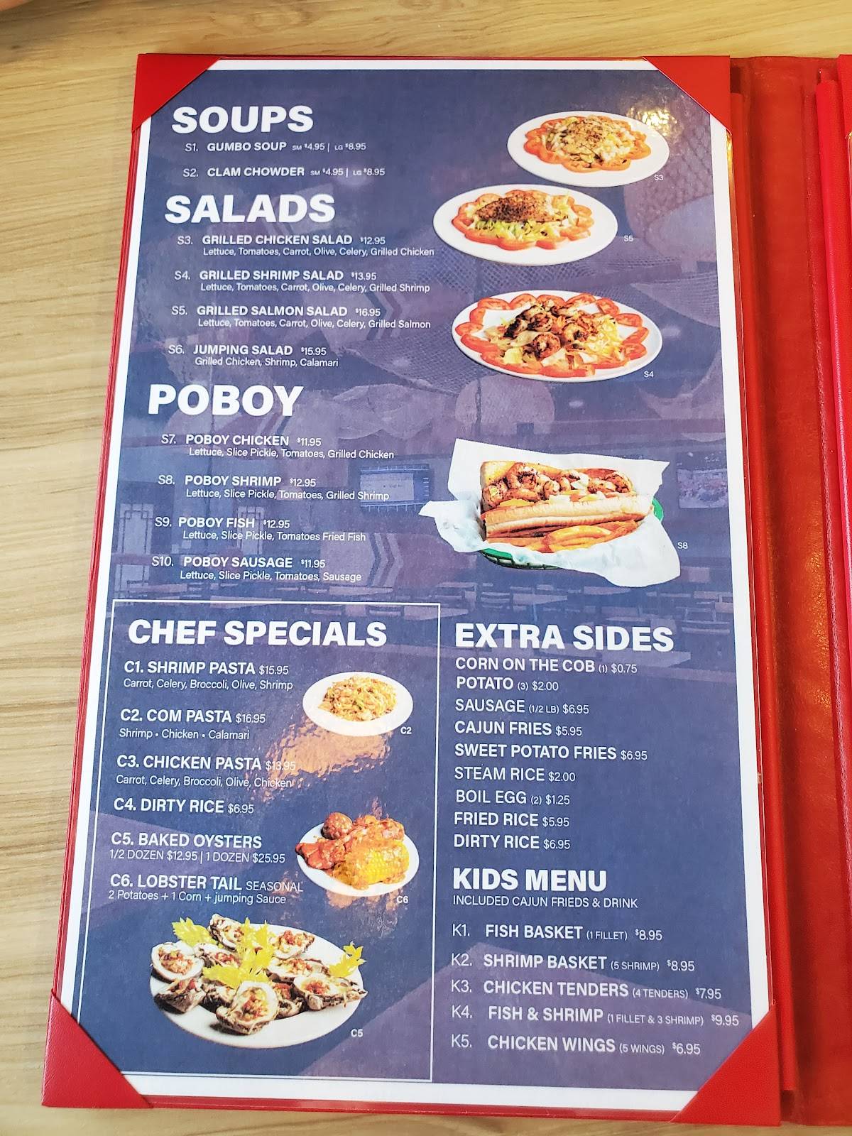 Menu at Jumping Crab Seafood & Bar, McAllen