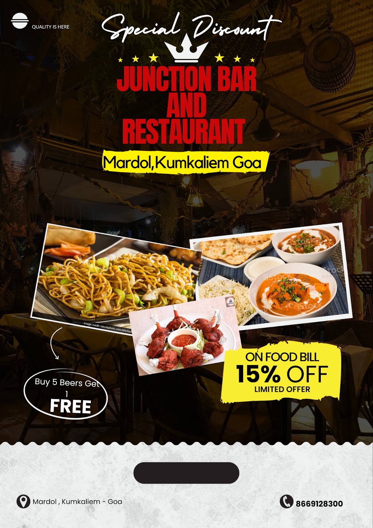 Menu at Junction Bar and Restaurant, Mardol