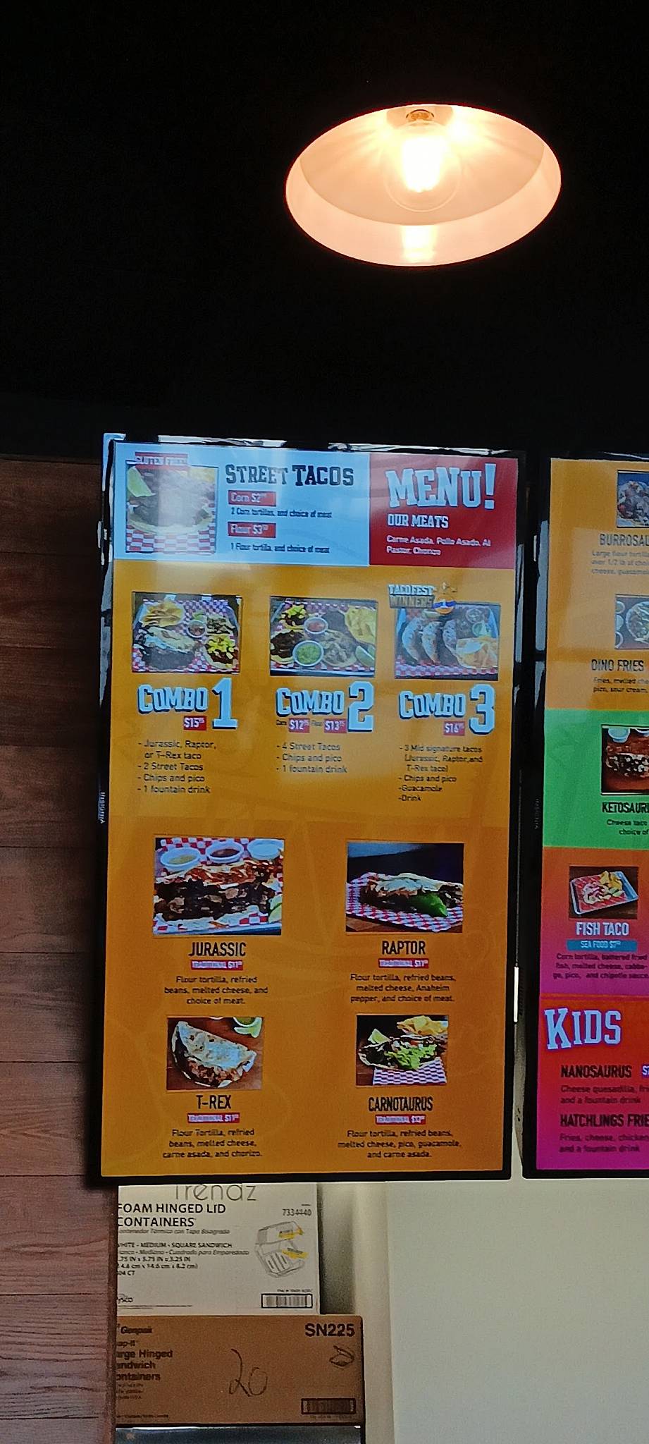 Menu at Jurassic Tacos Highland restaurant, Highland