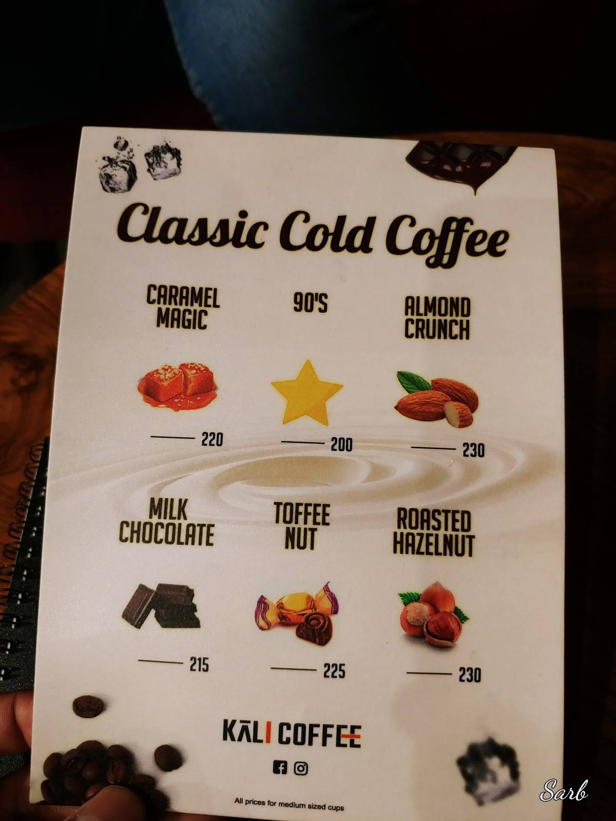 Menu at KALI COFFEE, Panchkula