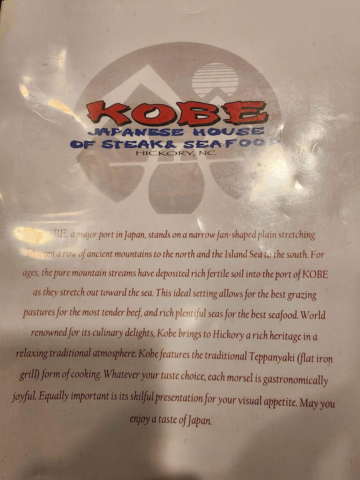 Menu at KOBE - Japanese House of Steak & Seafood steakhouse, Hickory