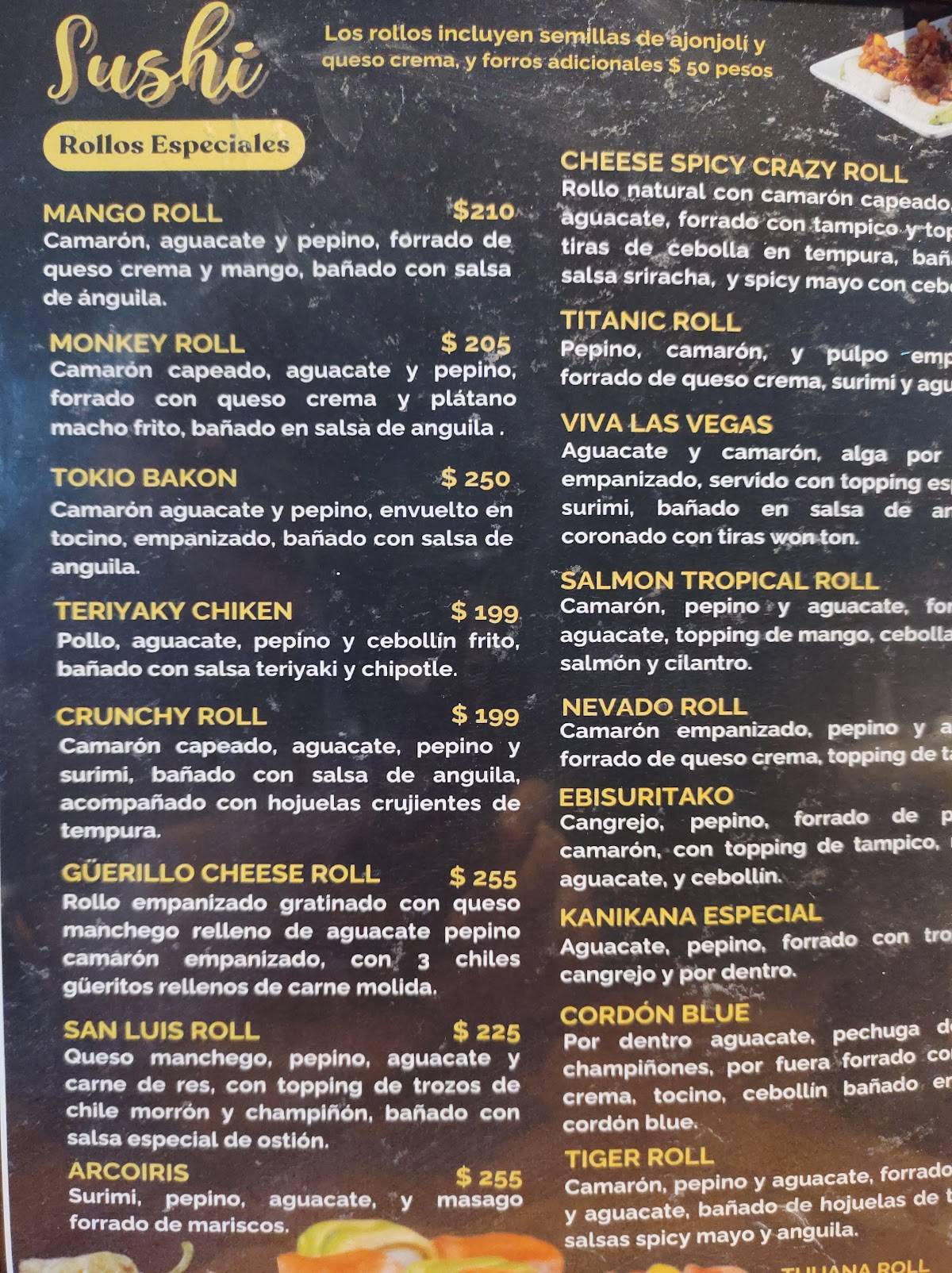 Carta del restaurante KOTORI WOK, Tijuana