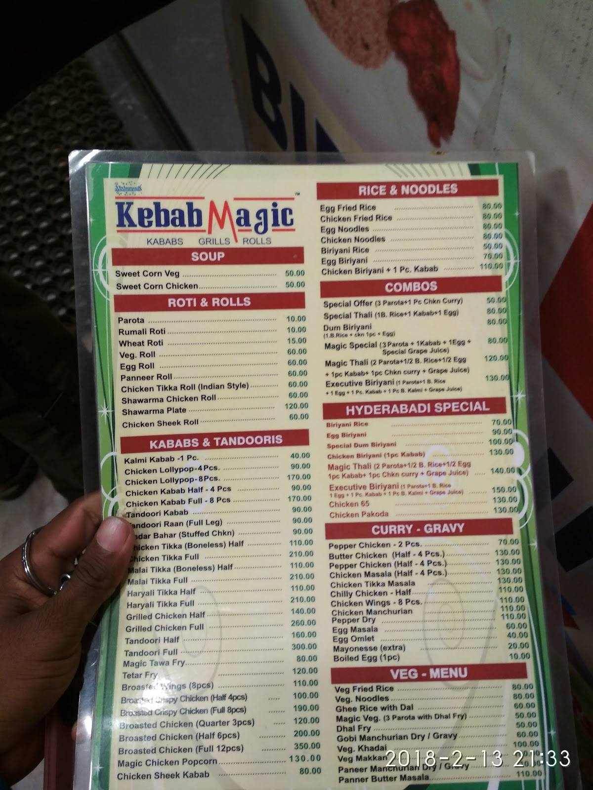 Menu at Kabab Magic - JP Nagar 3rd Phase, Bengaluru