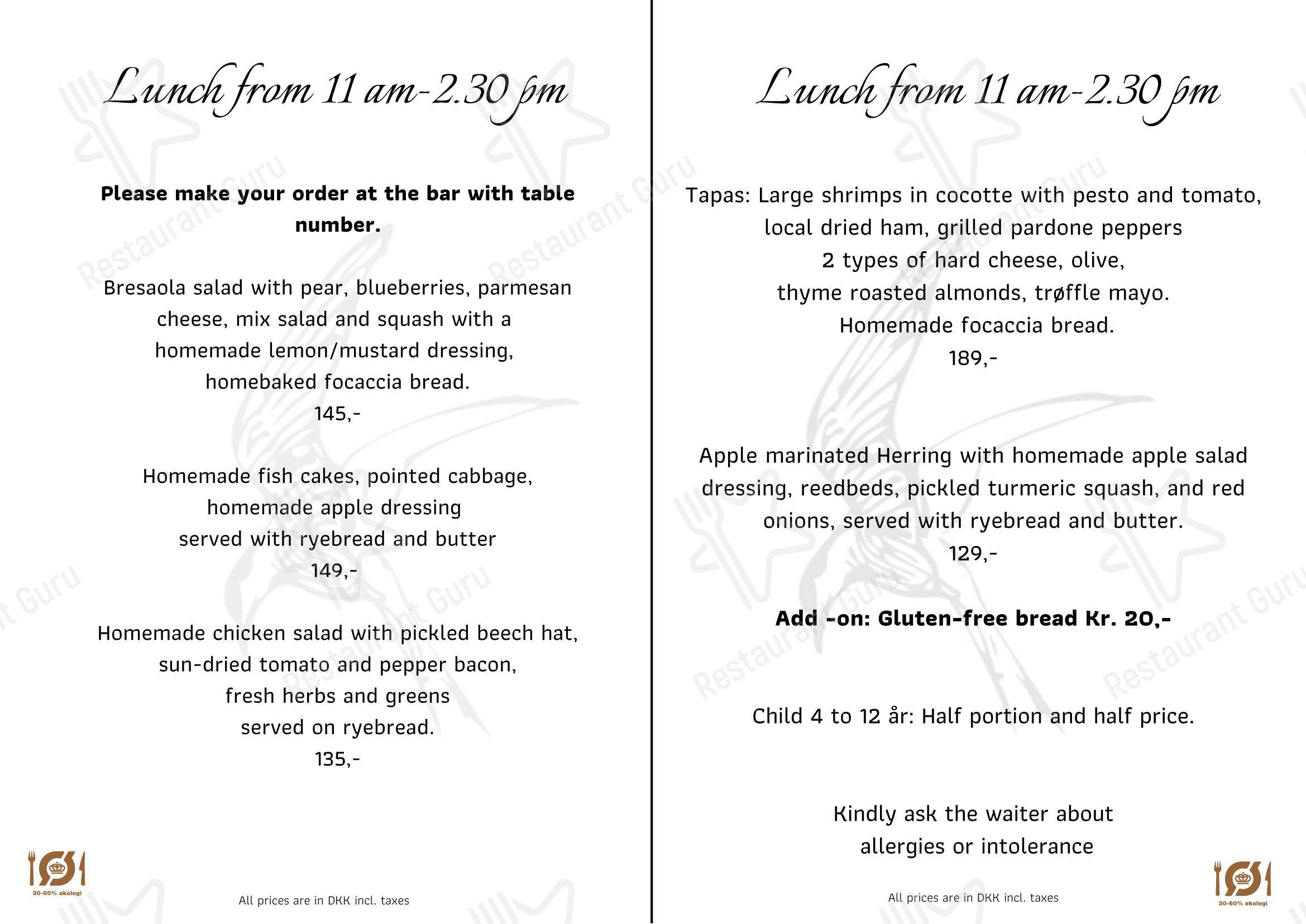 Menu at Kaffehuset (Restaurant og Café) - Johannes Larsen Museet ...
