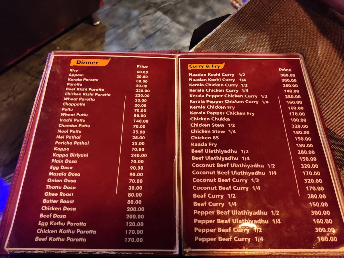 Menu at Kalima Kerala Kitchen Hotel, Chennai, 37