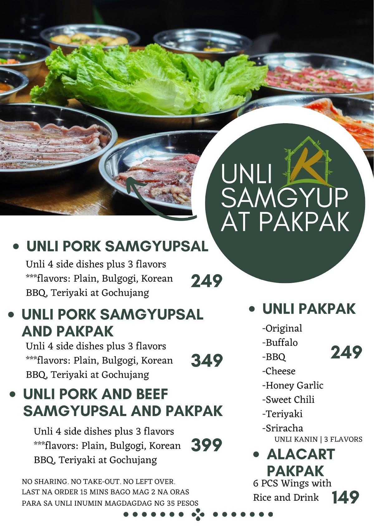 Menu at Kamalig Restaurant Cafe, Batangas