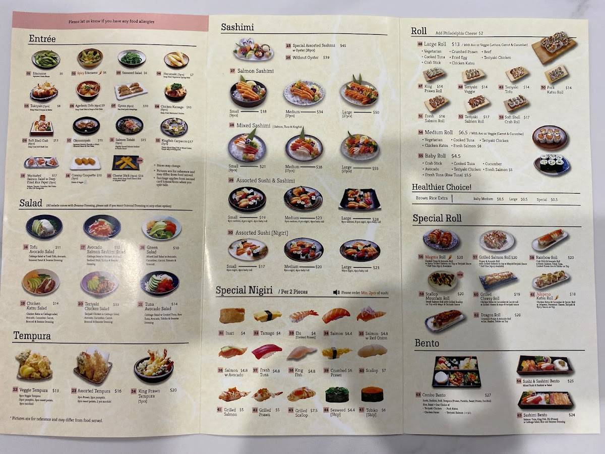 Menu at Kanzo Parramatta restaurant, Parramatta, Shop 3/109-113 George St