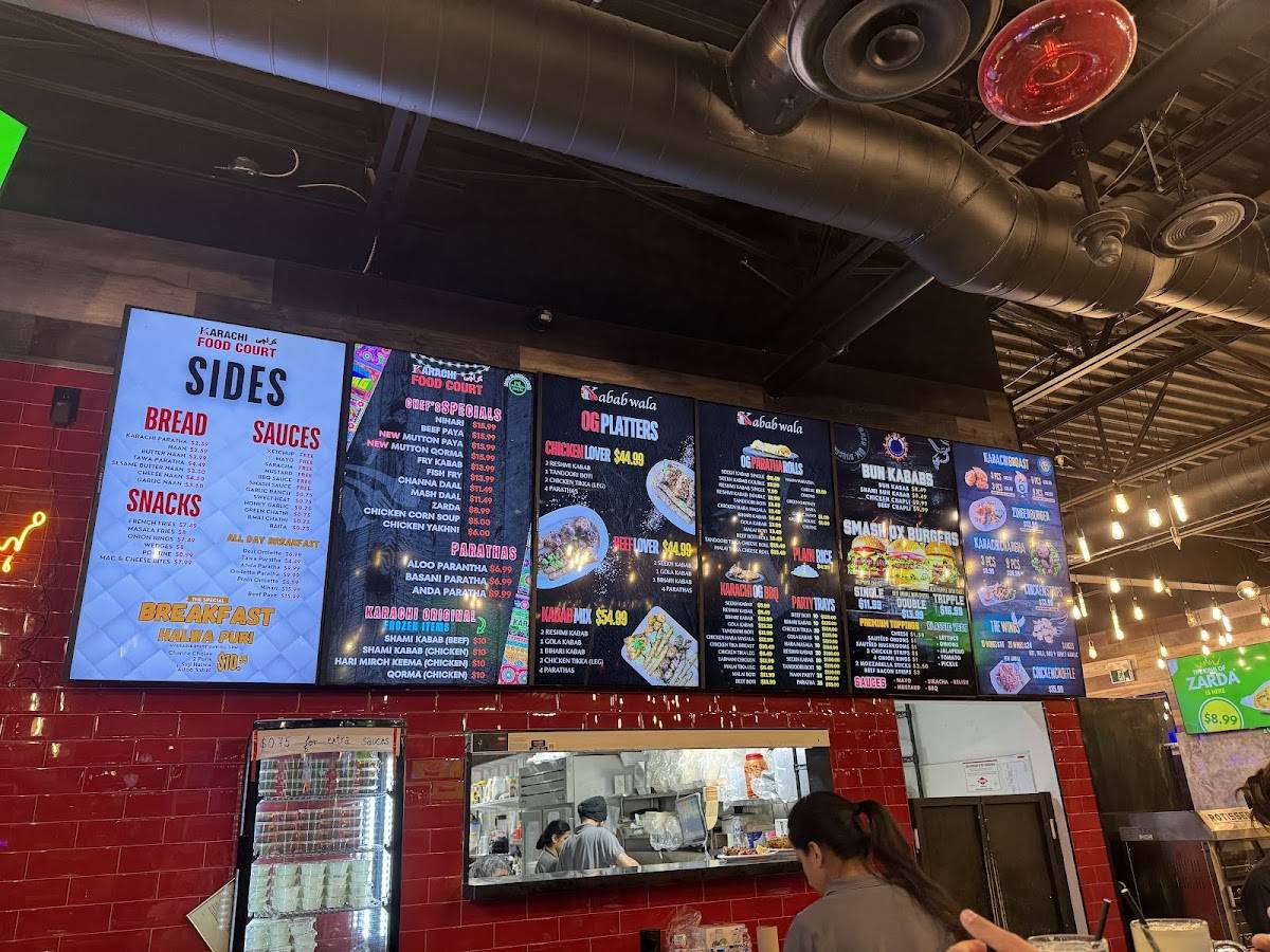 Menu at Karachi Food Court restaurant, Mississauga