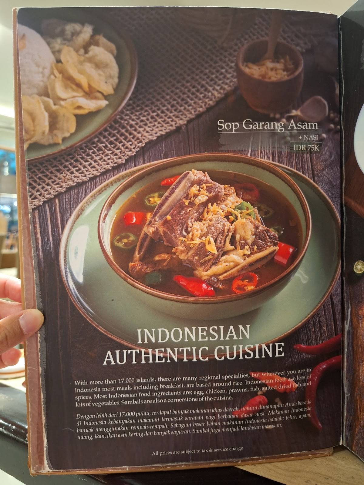 Menu at Kartika Sari restaurant, Bandung, Jl. Ir. H. Juanda No.85-87